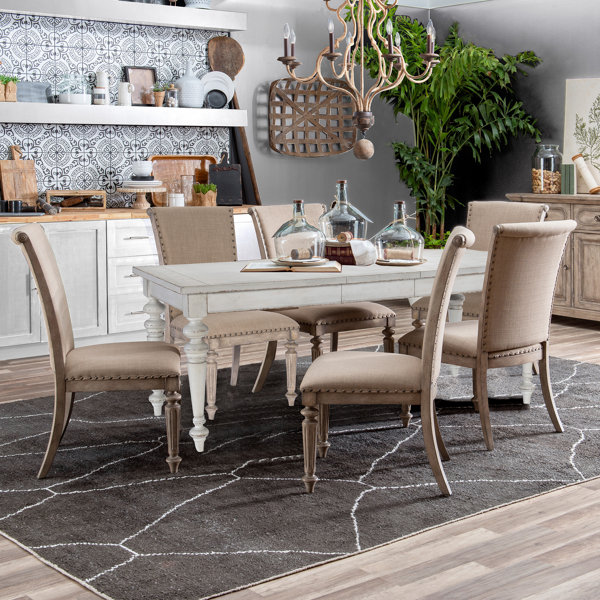 LC Direct Cottage Park 4 - Person Extendable Rubberwood Solid Wood Dining Set & Reviews | Wayfair